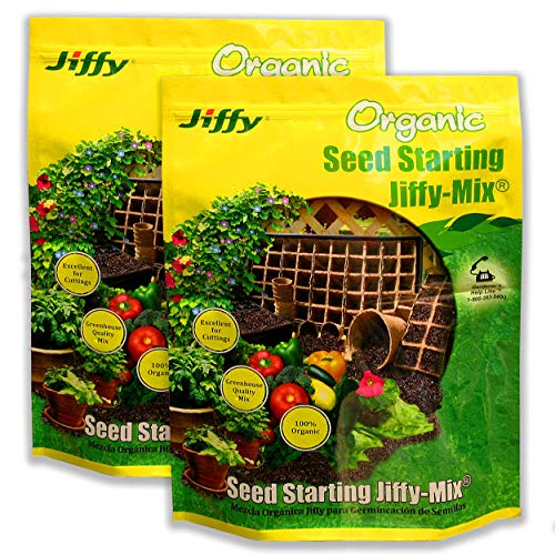 Jiffy Natural & Organic Seed Starting Soil Mix, 10 QT, 2-Pack