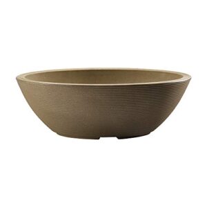 crescent garden delano oval planter, double-walled plant pot, 24" x 17'' (mocha)