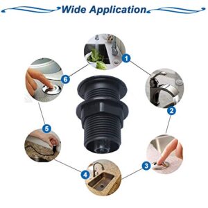 Garbage Disposal Switch Button, Sink Top Air Switch Push Button with Air Hose Replacement - Shiny Black