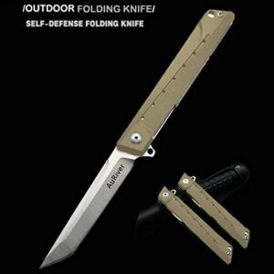 AuRiver Pocket Knife, EDC Folding Knife Everyday Carry, Sharp Satin Blade, Great for Paring, Hunting and Camping, Ideal Gifts for your Family