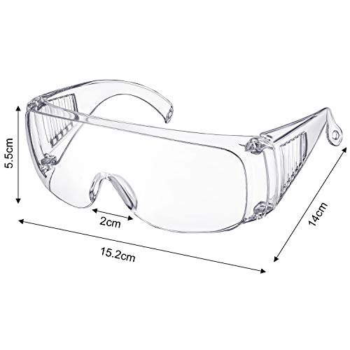 Frienda Safety Goggle Glasses Clear Safety Goggles Anti-Fog Protective Polycarbonate Eyewear with Impact Resistant Lens for Construction Laboratory Outdoor Work Eye Protection (6 Pairs)