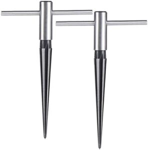 qxuji 2pcs t handle reamer, bridge pin reamer, 1/8"-1/2" (3.18mm-12.7mm) tapered/fluted chamfer reaming for wood latches, woodworker, repairman maintenance, cutting tool