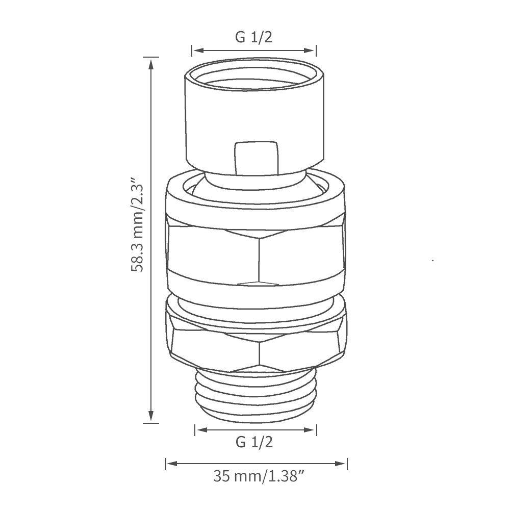 Miyili Brass Ball Joint Shower Head Adapter, Adjustable Swivel Ball Shower Arm Extension, Brushed Nickle Shower Connector, Z200N