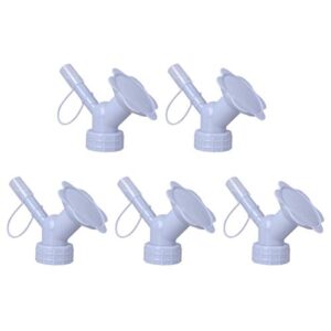 doitool 5pcs bottle cap sprinkler head plastic bottle watering spout bonsai watering can for indoor seedlings plant garden watering sprayer nozzles (grey)