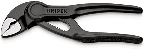 Knipex Cobra® XS Pipe Wrench and Water Pump Pliers grey atramentized, embossed, rough surface 100 mm (self-service card/blister) 87 00 100 BK