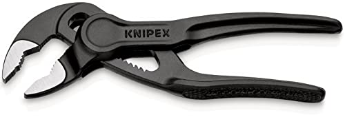 Knipex Cobra® XS Pipe Wrench and Water Pump Pliers grey atramentized, embossed, rough surface 100 mm (self-service card/blister) 87 00 100 BK