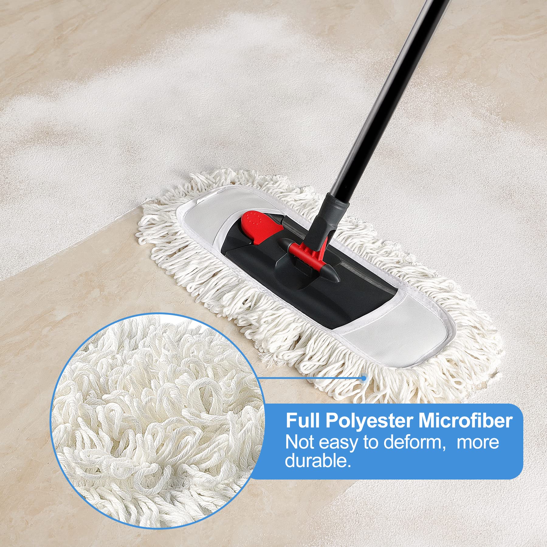 CLEANHOME Dust Mop for Floor Cleaning Microfiber Professional Dry & Wet Flat Mops for Tile Floors with a Extra Chenille Refill Mopping Pad for Hardwood,Tile,Marble Floor