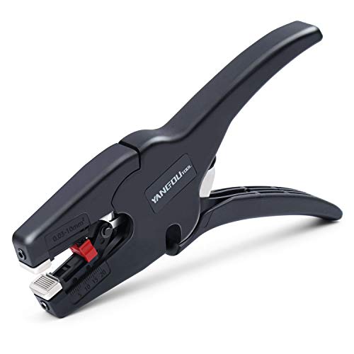 Yangoutool Automatic Wire Stripper and Cutter 2 in 1 Auto Distance Positioning Stripping Tool for Electrician Unversal Handheld Electric Wiring Quick Cable Cutter AWG 7-32 0.25-0.75 Inches