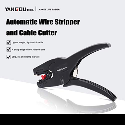 Yangoutool Automatic Wire Stripper and Cutter 2 in 1 Auto Distance Positioning Stripping Tool for Electrician Unversal Handheld Electric Wiring Quick Cable Cutter AWG 7-32 0.25-0.75 Inches