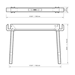 ToughBuilt - Sawhorses with 2x4 Support Arms 1100 LB Capacity - Heavy Duty Construction with Fast Open Legs and Easy Grip Handle - (TB-C500) - 2-Pack