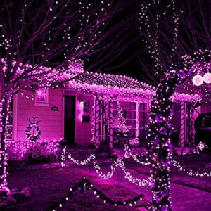 SPRKLINLIN 2 Pack 100 LED Solar Powered String Lights, Outdoor Waterproof Copper Wire 8 Modes Fairy Lights for Valentines Day Decor, Garden, Patio, Bedroom, Party, Home (Pink)