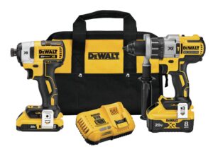 dewalt 20v max* xr cordless drill combo kit, hammer drill & impact driver, power detect technology (dck299d1w1)