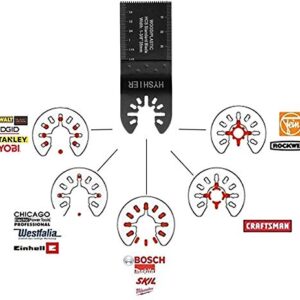 50 Pcs BI-Metal Oscillating Tool Blades, Professional Universal Oscillating Saw Blades, Metal/Wood/Iron Nails Multitool Blades, Quick Release Durable Oscillating Tool, Multi Tool Blades Fit All Models