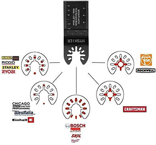 50 Pcs BI-Metal Oscillating Tool Blades, Professional Universal Oscillating Saw Blades, Metal/Wood/Iron Nails Multitool Blades, Quick Release Durable Oscillating Tool, Multi Tool Blades Fit All Models