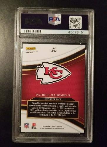 Patrick Mahomes 2017 Panini Select RC Silver Prizm PSA GEM MINT 10 AUTO 10 1/1 - Football Slabbed Autographed Cards