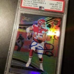 Patrick Mahomes 2017 Panini Select RC Silver Prizm PSA GEM MINT 10 AUTO 10 1/1 - Football Slabbed Autographed Cards