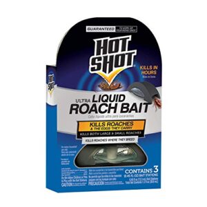 hot shot ultra liquid roach bait, kills in hours, 6 pack including 3 units per pack