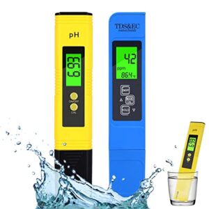 extenuating threads ph water tester digital kit, tds ppm ec meter, 2 pack