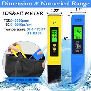 Extenuating Threads PH Water Tester Digital Kit, TDS PPM EC Meter, 2 Pack