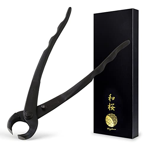 Wazakura Hanafubuki Hand Forged Bonsai Tree Trunk Splitter, Made in Japan 8.25inch(210mm), Branch Cutter Japanese Garden Tool - 8.25inch(210mm), Black