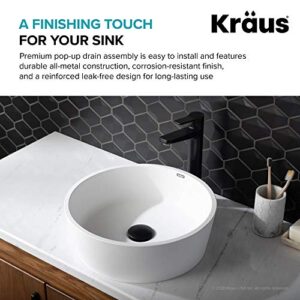 Kraus PU-10MB Pop-Up Drain, 8 5/8 Inch, Matte Black