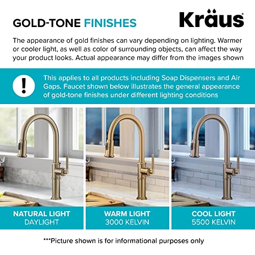 KRAUS Pop-Up Drain with Overflow in Brushed Gold, PU-11BG