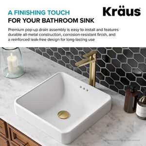 KRAUS Pop-Up Drain with Overflow in Brushed Gold, PU-11BG