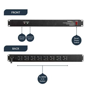 StarTech.com 6U 12 in Wall Mount Bracket & 8 Outlet Power Strip