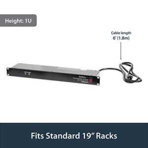 StarTech.com 6U 12 in Wall Mount Bracket & 8 Outlet Power Strip