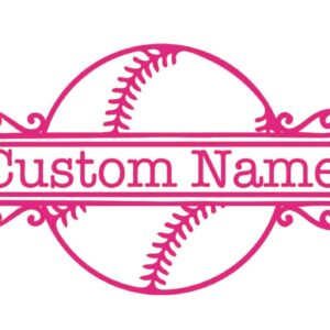 Custom Softball Monogram Vinyl Decal - Personalized Name Softball Sticker, for Bumpers, Coolers, Laptops, Car Windows - Softball Player Coach Decal