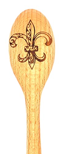 Fleur de lis or Roux the Day or Peace Love & Gumbo Engraved Wooden Cooking Spoon, Choice Of Style Engraved Wooden Spoons, Cajun Louisiana New Orleans Cooking, Mardi Gras Gift, Cajun Wedding Gift Set