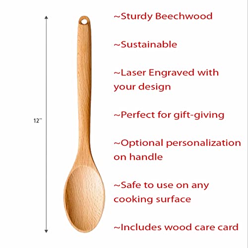 Fleur de lis or Roux the Day or Peace Love & Gumbo Engraved Wooden Cooking Spoon, Choice Of Style Engraved Wooden Spoons, Cajun Louisiana New Orleans Cooking, Mardi Gras Gift, Cajun Wedding Gift Set