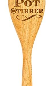 Ultimate Pot Stirrer Wooden Spoon, Sturdy Wooden Cooking Utensil, Funny Stirring The Pot Gag Gift For Mom, Dad, Grandma, Grandpa, Personalized Engraved Gift, Stir the Pot, Wooden Cooking Spoon