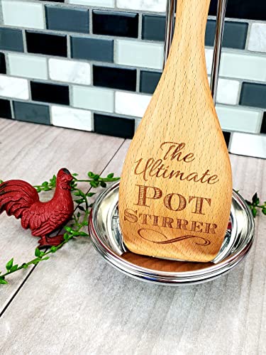 Ultimate Pot Stirrer Wooden Spoon, Sturdy Wooden Cooking Utensil, Funny Stirring The Pot Gag Gift For Mom, Dad, Grandma, Grandpa, Personalized Engraved Gift, Stir the Pot, Wooden Cooking Spoon