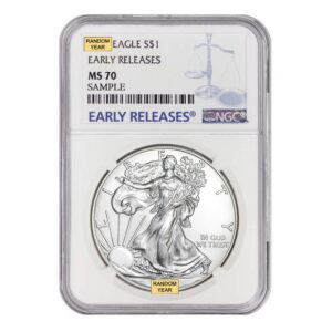 2006 - Present (Random Year) 1 oz American Silver Eagle MS-70 (Type 1 or Type 2 - Early Releases) $1 NGC Mint State