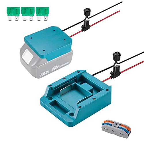 Anztek Fit for MAKITA 18v Battery Power Mount Connector Adapter Dock Holder with 14 awg Wires