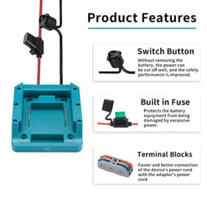 Anztek Fit for MAKITA 18v Battery Power Mount Connector Adapter Dock Holder with 14 awg Wires