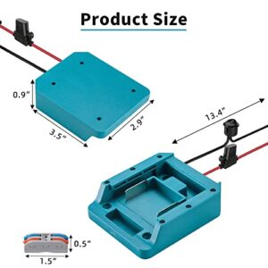 Anztek Fit for MAKITA 18v Battery Power Mount Connector Adapter Dock Holder with 14 awg Wires