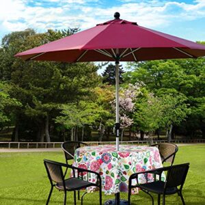 EHouseHome Outdoor and Indoor 60inch Round Tablecloth with Umbrella Hole and Zipper, Waterproof Zippered Patio Table Cloths, Spring/Summer Table Covers for Backyard Circular Table/BBQs/Picnic