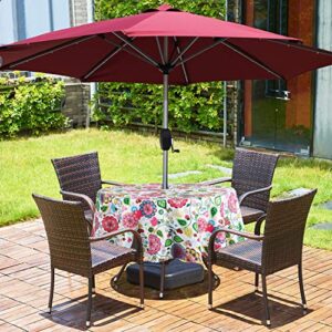 EHouseHome Outdoor and Indoor 60inch Round Tablecloth with Umbrella Hole and Zipper, Waterproof Zippered Patio Table Cloths, Spring/Summer Table Covers for Backyard Circular Table/BBQs/Picnic