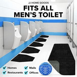 JJ CARE Urinal Mats [10 Black Urinal Pads + 10 Blue Urinal Screen Deodorizer] - Non-Slip Urinal Floor Mats, Deodorization Urinal Mats for Men Bathroom Commercial Bathroom Urinal Toilet Floor Mat