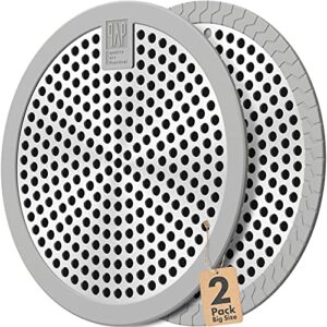 qap quality art practical shower drain hair catcher / bathtub drain cover/drain protector/stainless steel+silicone/for bathroom & kitchen (2pack/4.5inch/grey+grey)