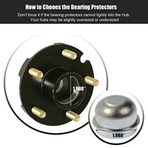 CZC AUTO 1.98 Inch Bearing Protectors with Protective Bras for Trailer Boat, Chromed, Pair