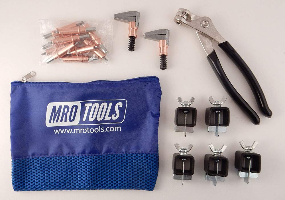 MRO TOOLS 1/8 Cleco Fastener Temporary Rivet, Welder's Clamp Auto Body Repair Kit (K6S10-1/8)