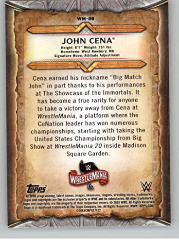 2020 Topps WWE Road to WrestleMania Roster #WM-28 John Cena Wrestling Trading Card