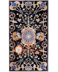 marble center dining table top pietra dura italian inlay design hallway decor | 70"x31"