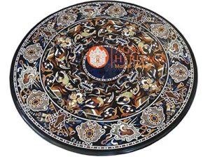 50" pietra dura marble restaurant dining table top hard stone inlay furniture hallway decorative