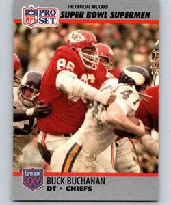 1990 pro set nfl football super bowl 160#81 buck buchanan kansas city chiefs official trading card of the national football league