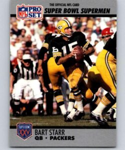 1990 pro set nfl football super bowl 160#36 bart starr green bay packers official trading card of the national football league