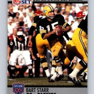 1990 Pro Set NFL Football Super Bowl 160#36 Bart Starr Green Bay Packers Official Trading Card of the National Football League